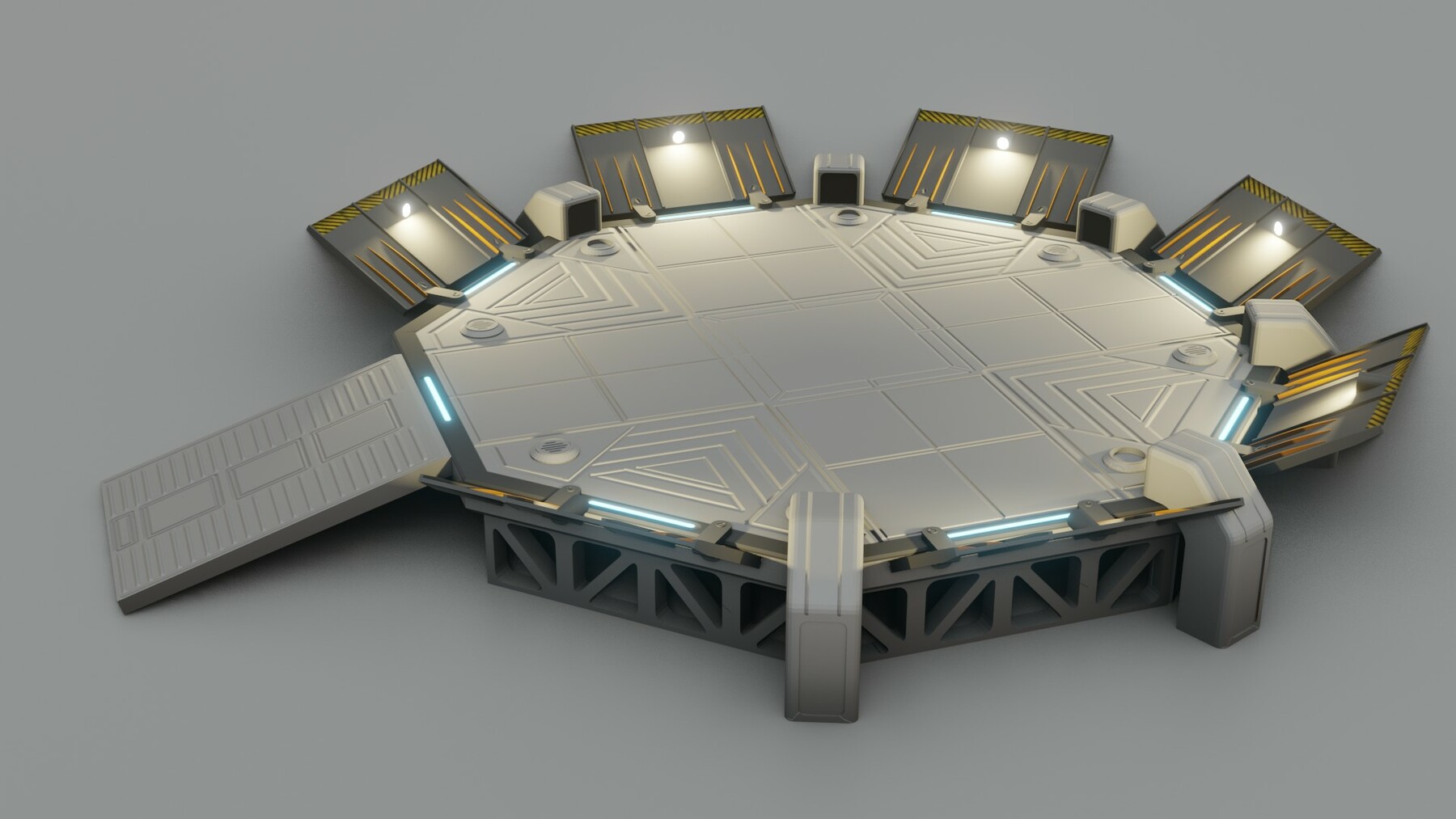 ArtStation - Sci-Fi Landing Pad - Game ready - PBR | Game Assets