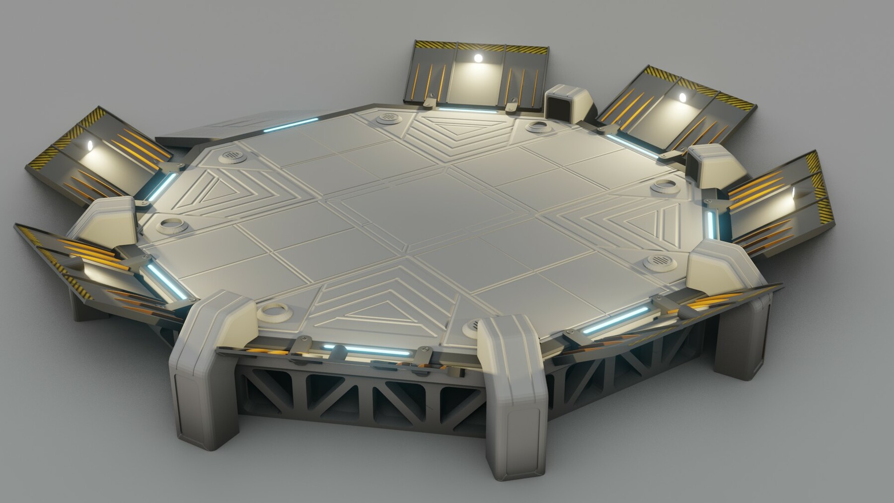 ArtStation - Sci-Fi Landing Pad - Game ready - PBR | Game Assets