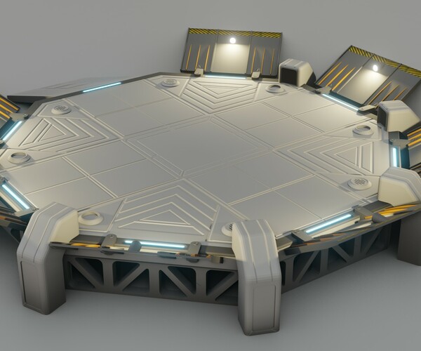 ArtStation - Sci-Fi Landing Pad - Game ready - PBR | Game Assets