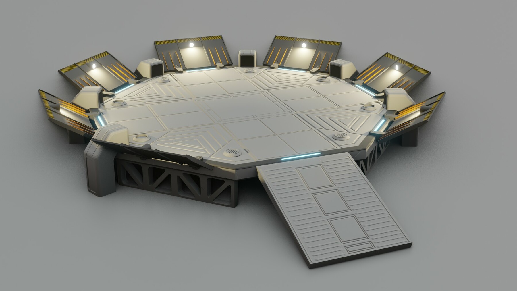 ArtStation - Sci-Fi Landing Pad - Game ready - PBR | Game Assets