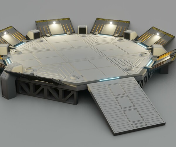 ArtStation - Sci-Fi Landing Pad - Game ready - PBR | Game Assets