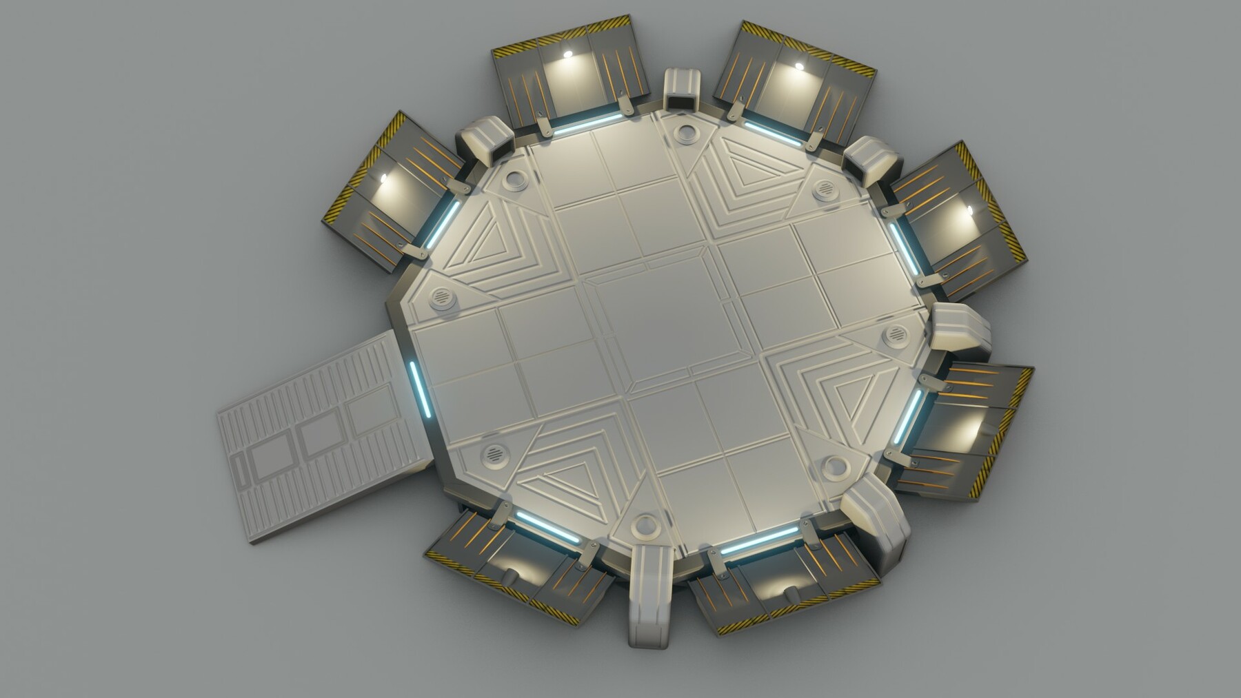 ArtStation - Sci-Fi Landing Pad - Game ready - PBR | Game Assets