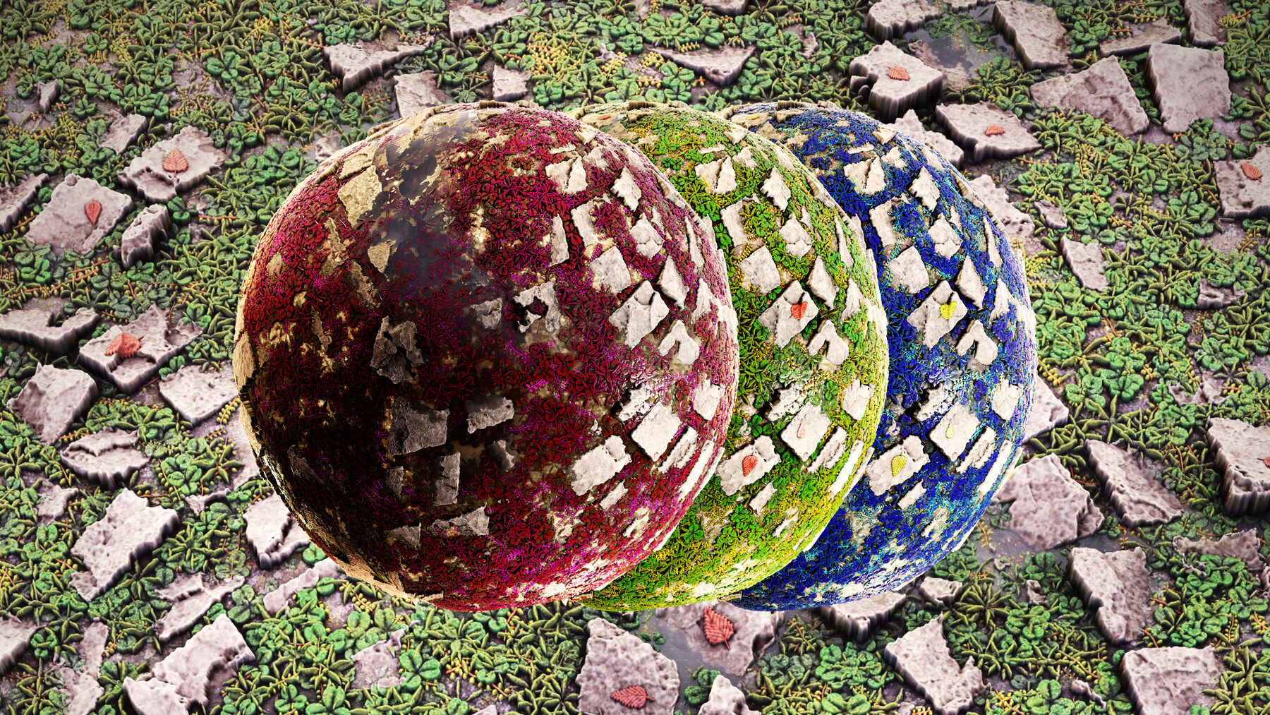 ArtStation - Overgrown Cobblestone Material | Game Assets