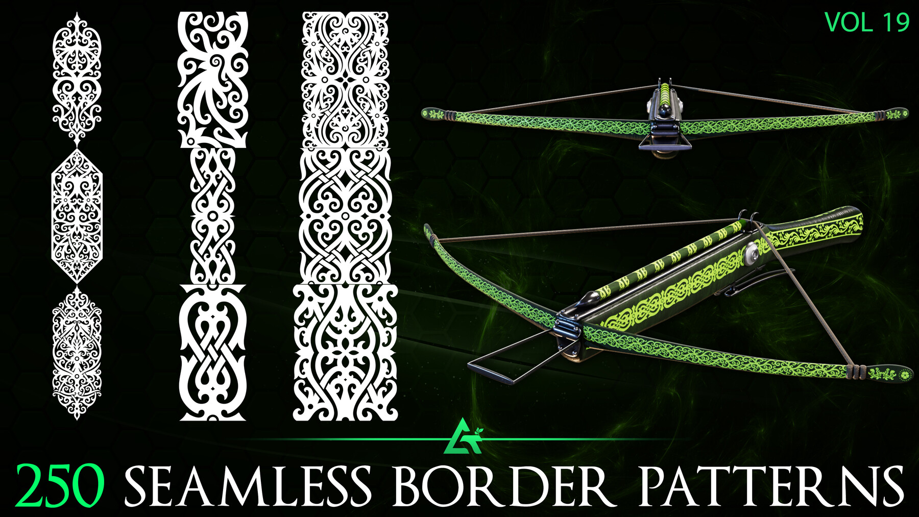 ArtStation - 250 Alpha Seamless Border Patterns (MEGA Pack) - Vol 19 ...