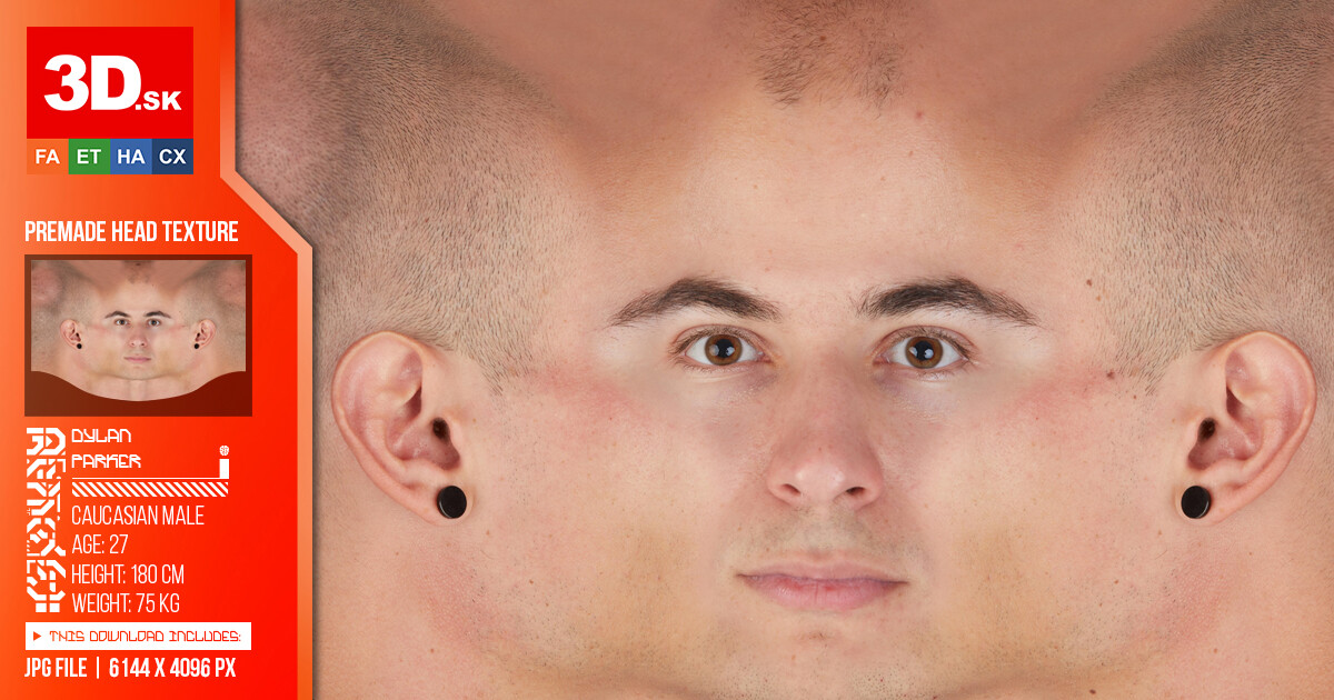 3D.SK - Premade Male Head Texture | Dylan Parker