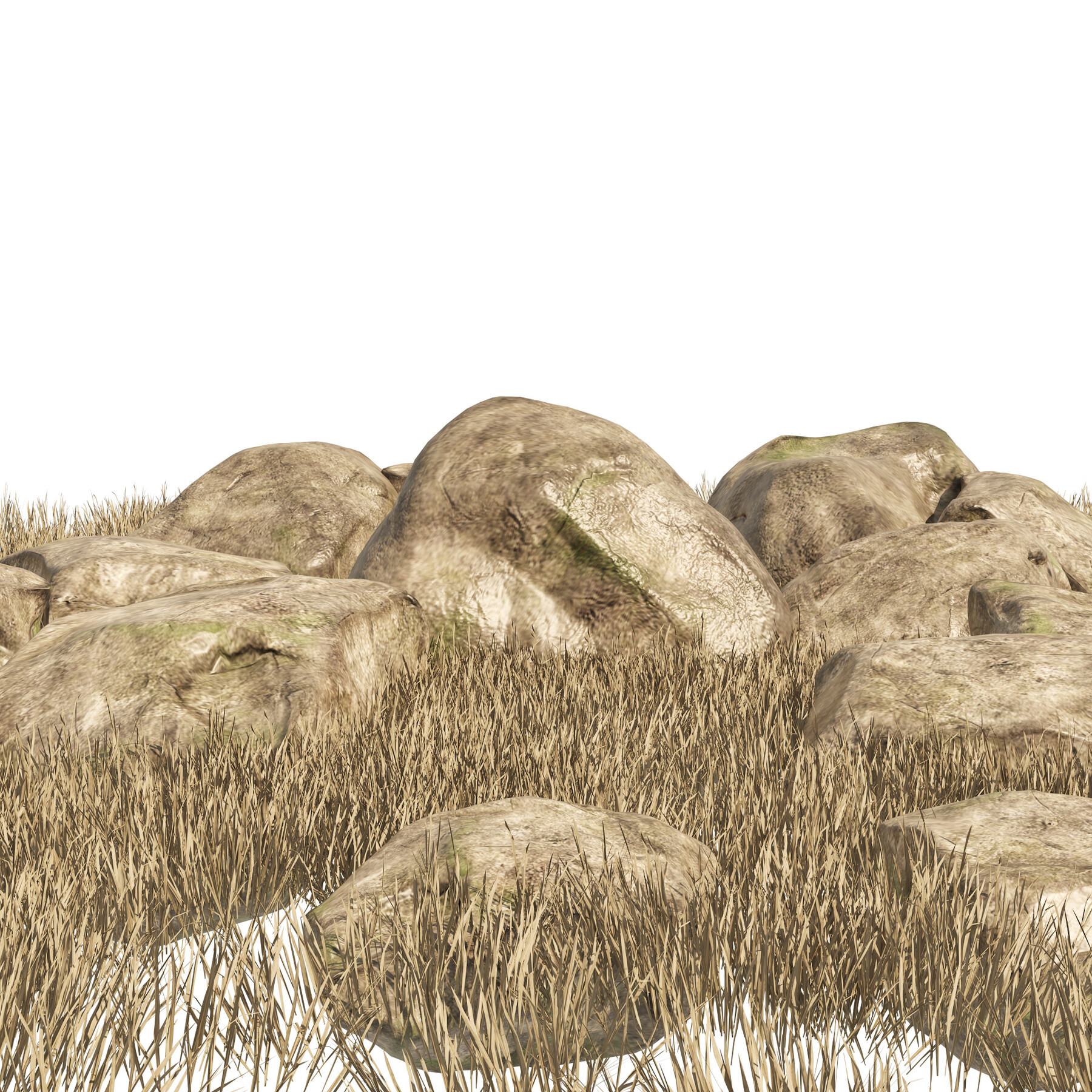 ArtStation - Granite Rock Stones with Dry Grass Terrain | Resources