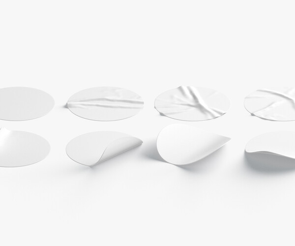ArtStation - White Stickers set - 8 adhesive sticky labels | Resources