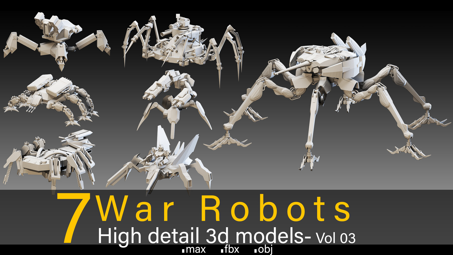 ArtStation - 7 War Robots-Vol 03- High detail 3d models | Resources