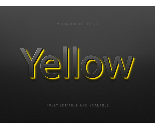 ArtStation - Neon Yellow Text Effects, EPS and AI Template File | Artworks