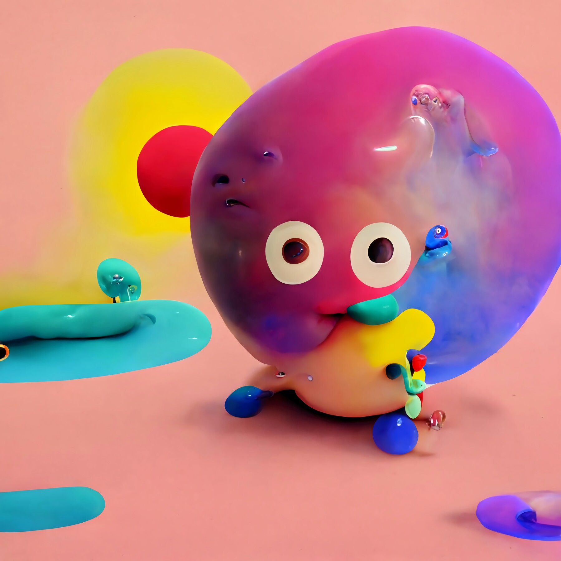 ArtStation - Round cartoon figure with many colours | Artworks