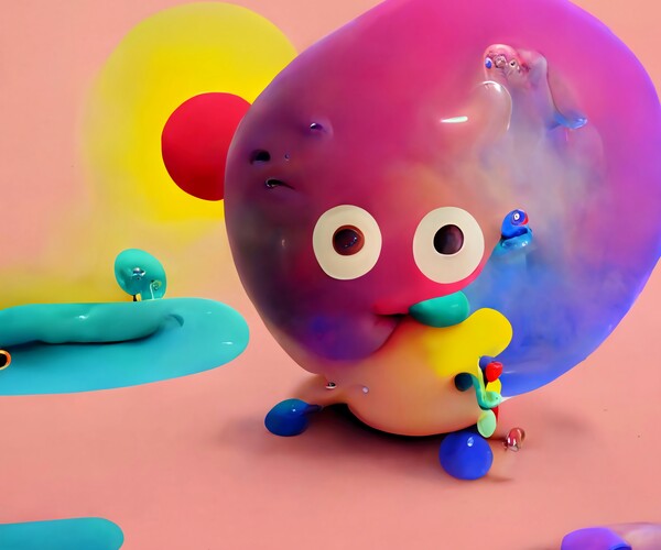 ArtStation - Round cartoon figure with many colours | Artworks