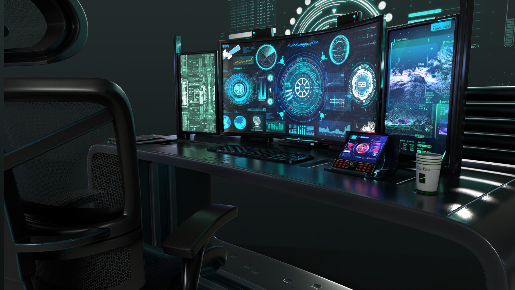 ArtStation - Control panel desk 3D model | Resources