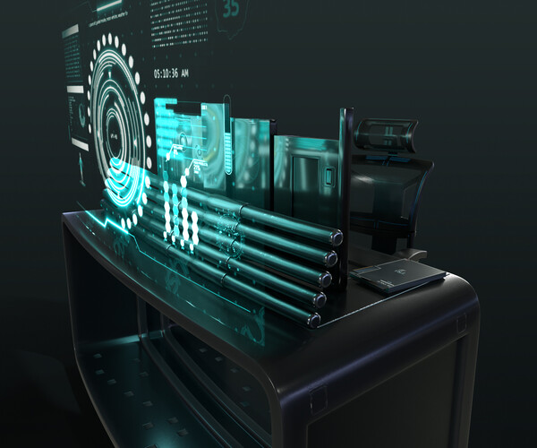 ArtStation - Control panel desk 3D model | Resources