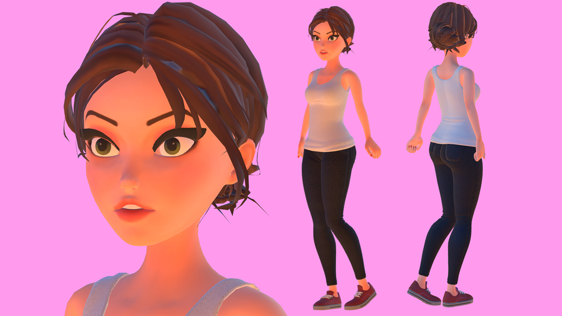 ArtStation - Stylized Girl | Game ready, rigged & animated | Game Assets