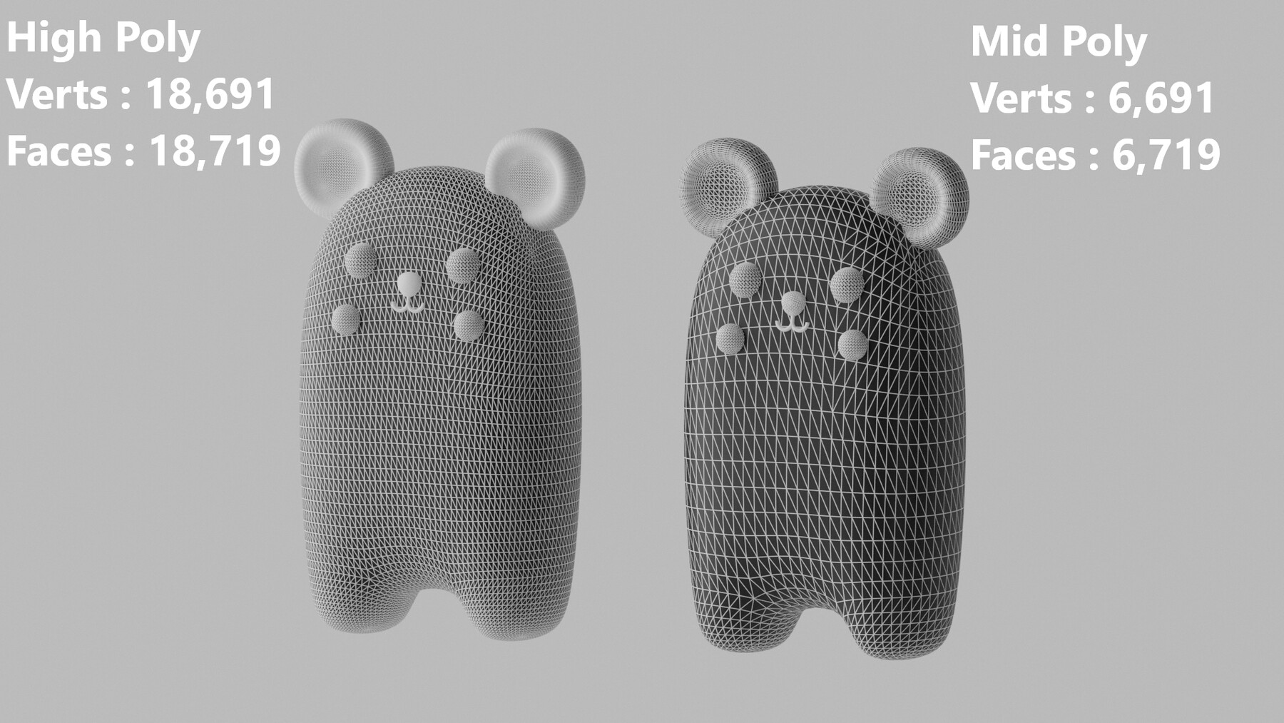 ArtStation - Cartoon Cute Mouse Rat Bear 3D model | Resources