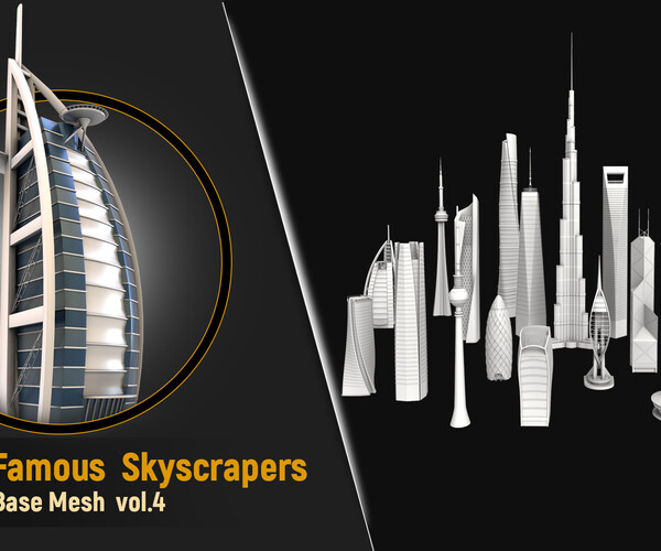 ArtStation - 20 Famous Skyscrapers Base Mesh Vol.4 | Resources