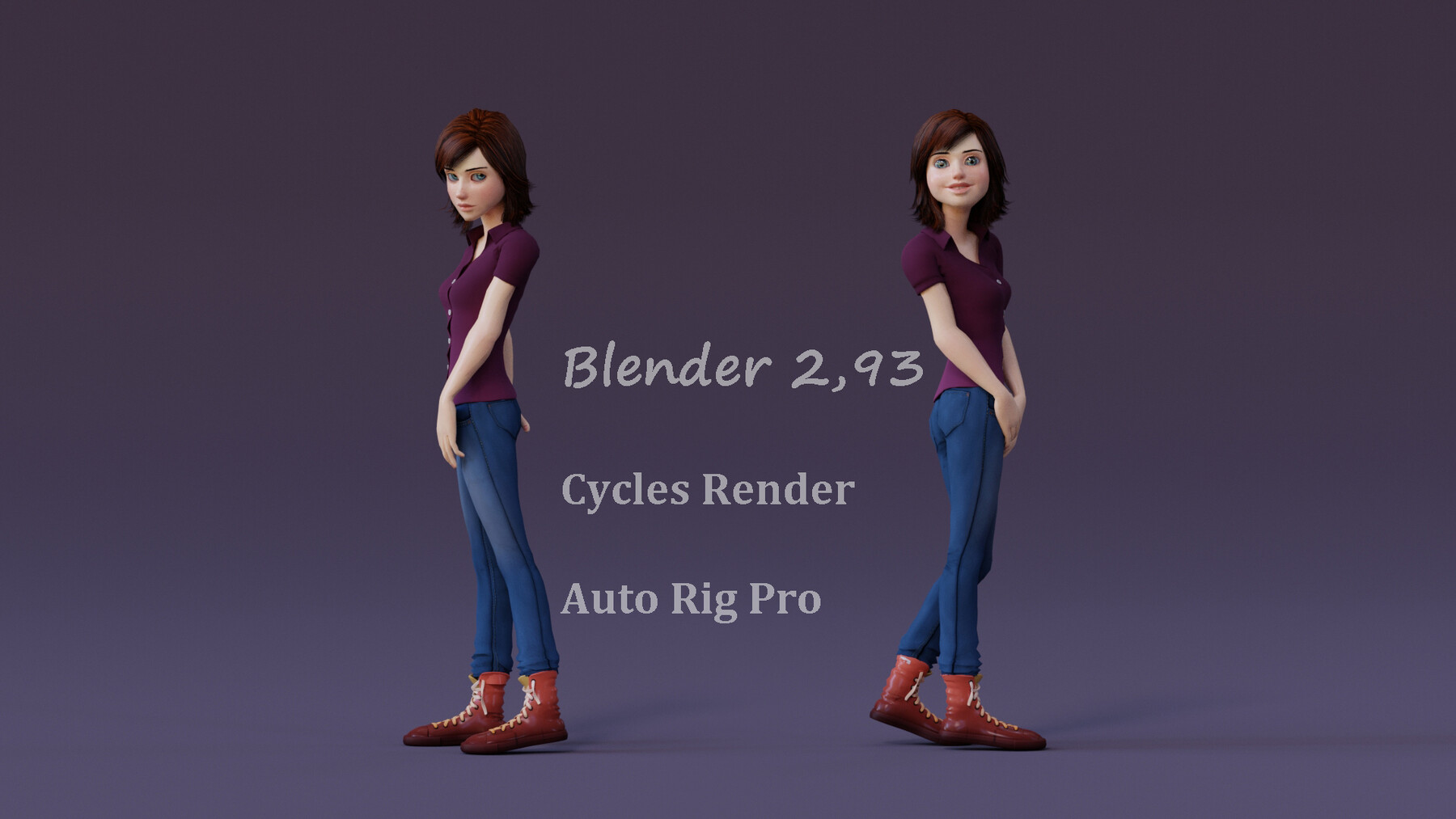 ArtStation - Jasmin Cartoon Girl Rig | Game Assets