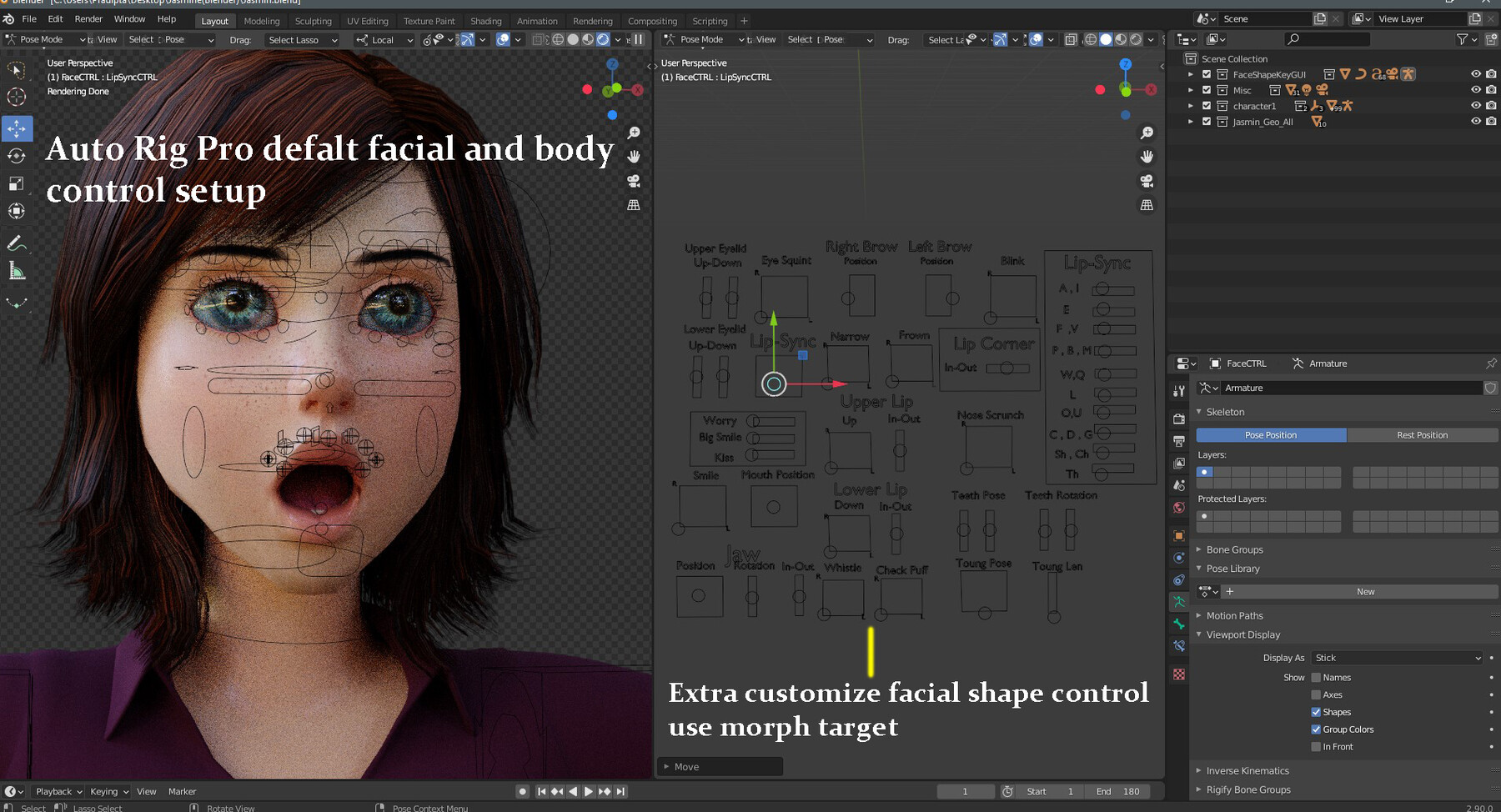 ArtStation - Jasmin Cartoon Girl Rig | Game Assets