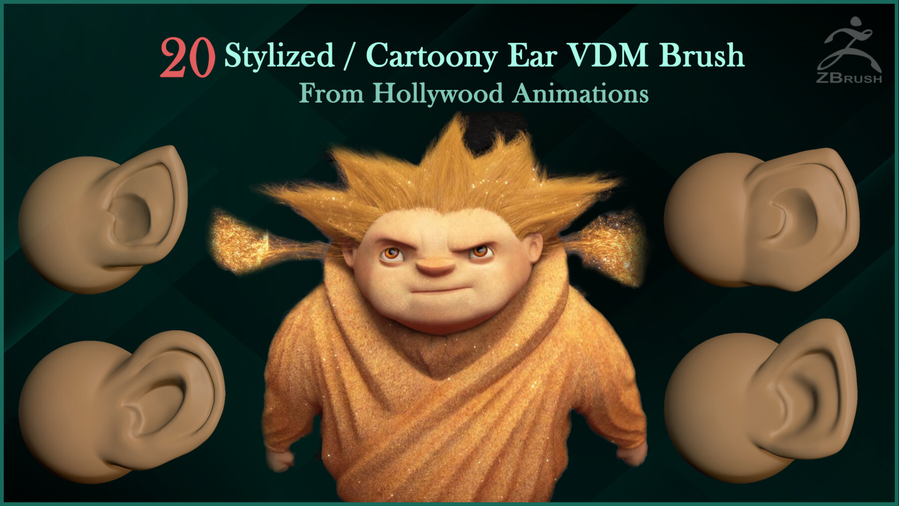 ArtStation - 20 Stylized / Cartoony Ear VDM Brush / FBX / OBJ | Brushes