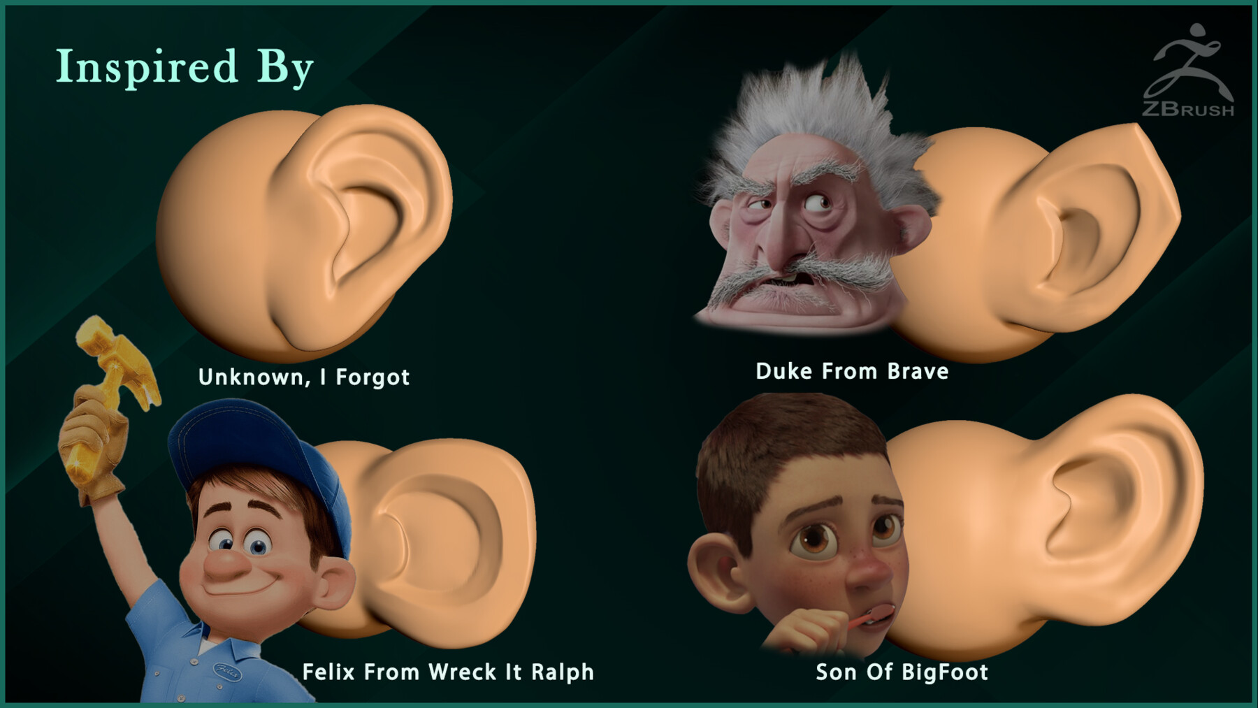 ArtStation - 20 Stylized / Cartoony Ear VDM Brush / FBX / OBJ | Brushes