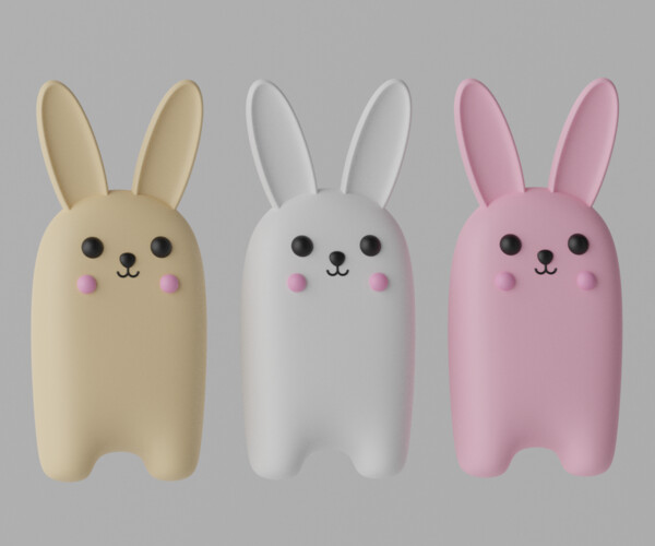 ArtStation - Cartoon Cute Bunny Rabbit 3D model | Resources