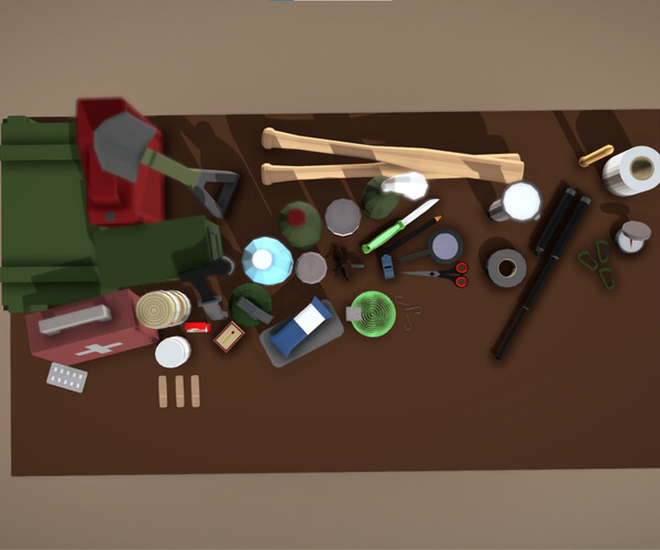 ArtStation - Low-poly Survival Pack | Game Assets