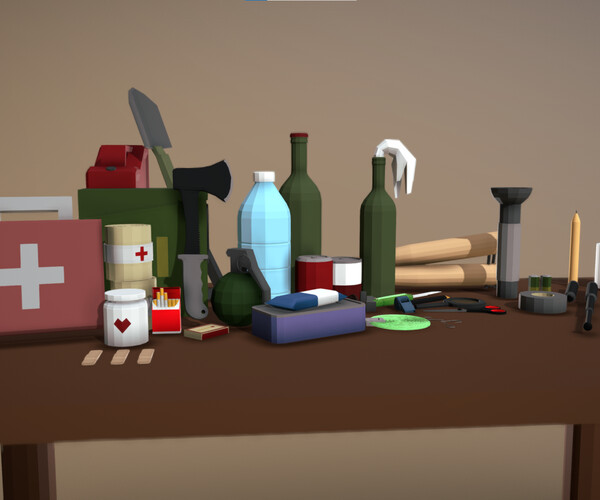 ArtStation - Low-poly Survival Pack | Game Assets