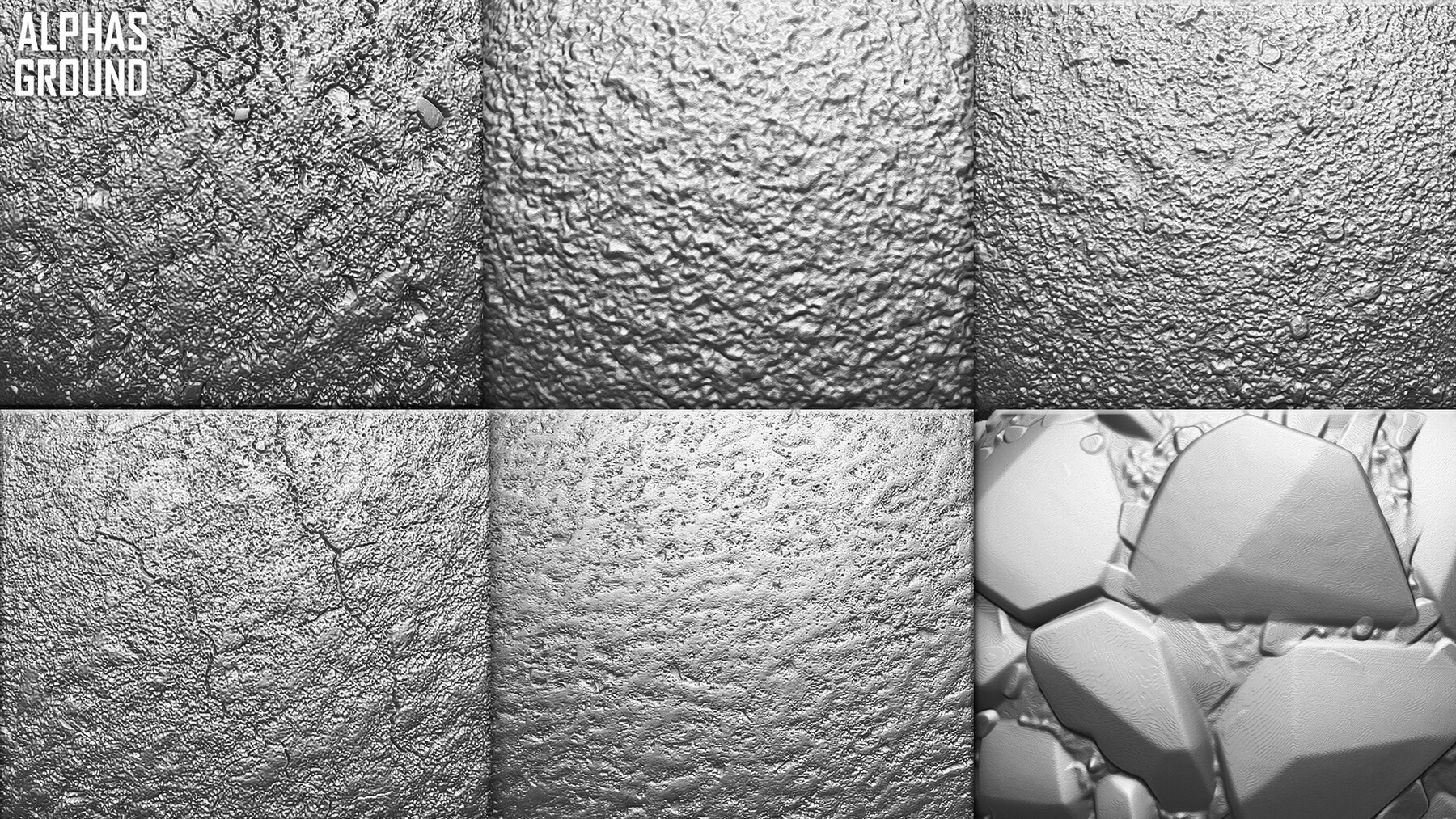 ArtStation - 20 Ground Alphas vol.4 for ZBrush, Blender (2K, PNG) | Brushes