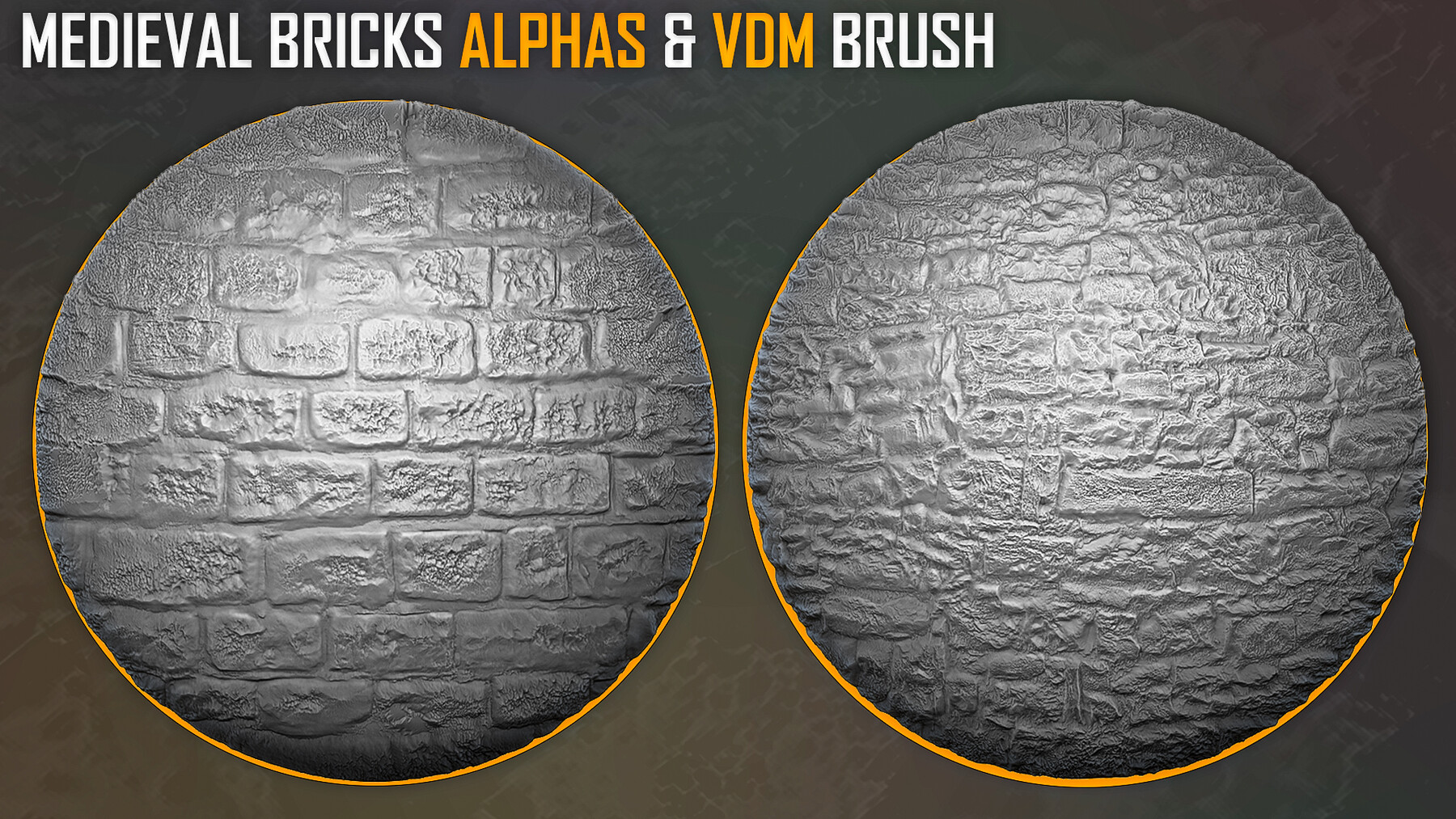 ArtStation - Medieval Bricks Alphas and VDM Brush for ZBrush | Brushes