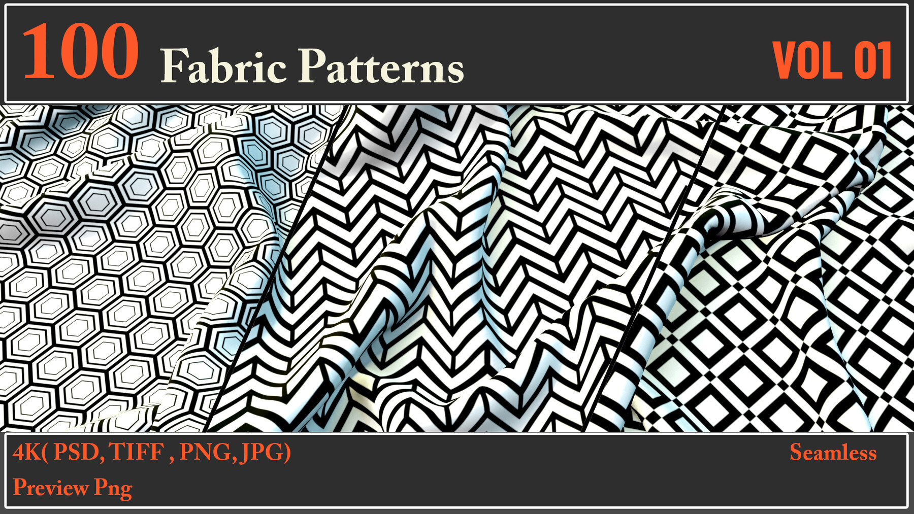 ArtStation - 100 Fabric Pattern VOL 01 | Game Assets