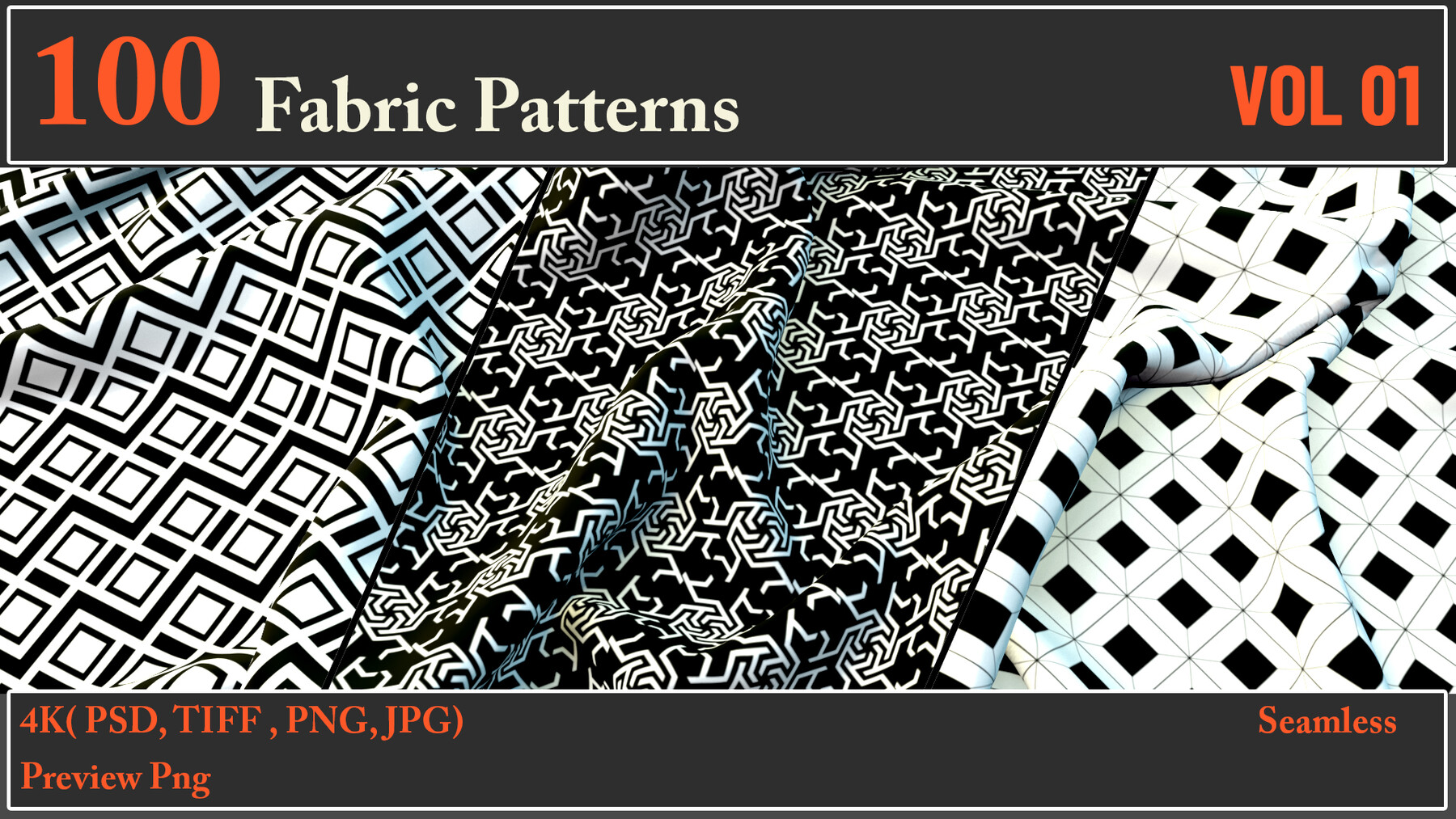 ArtStation - 100 Fabric Pattern VOL 01 | Game Assets