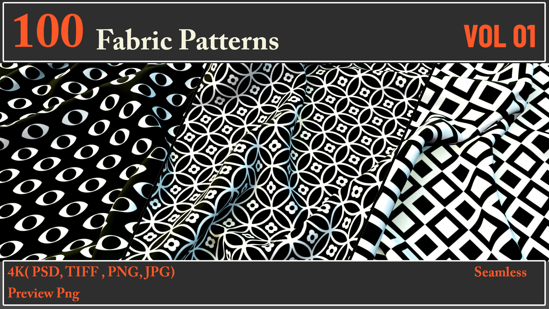 ArtStation - 100 Fabric Pattern VOL 01 | Game Assets