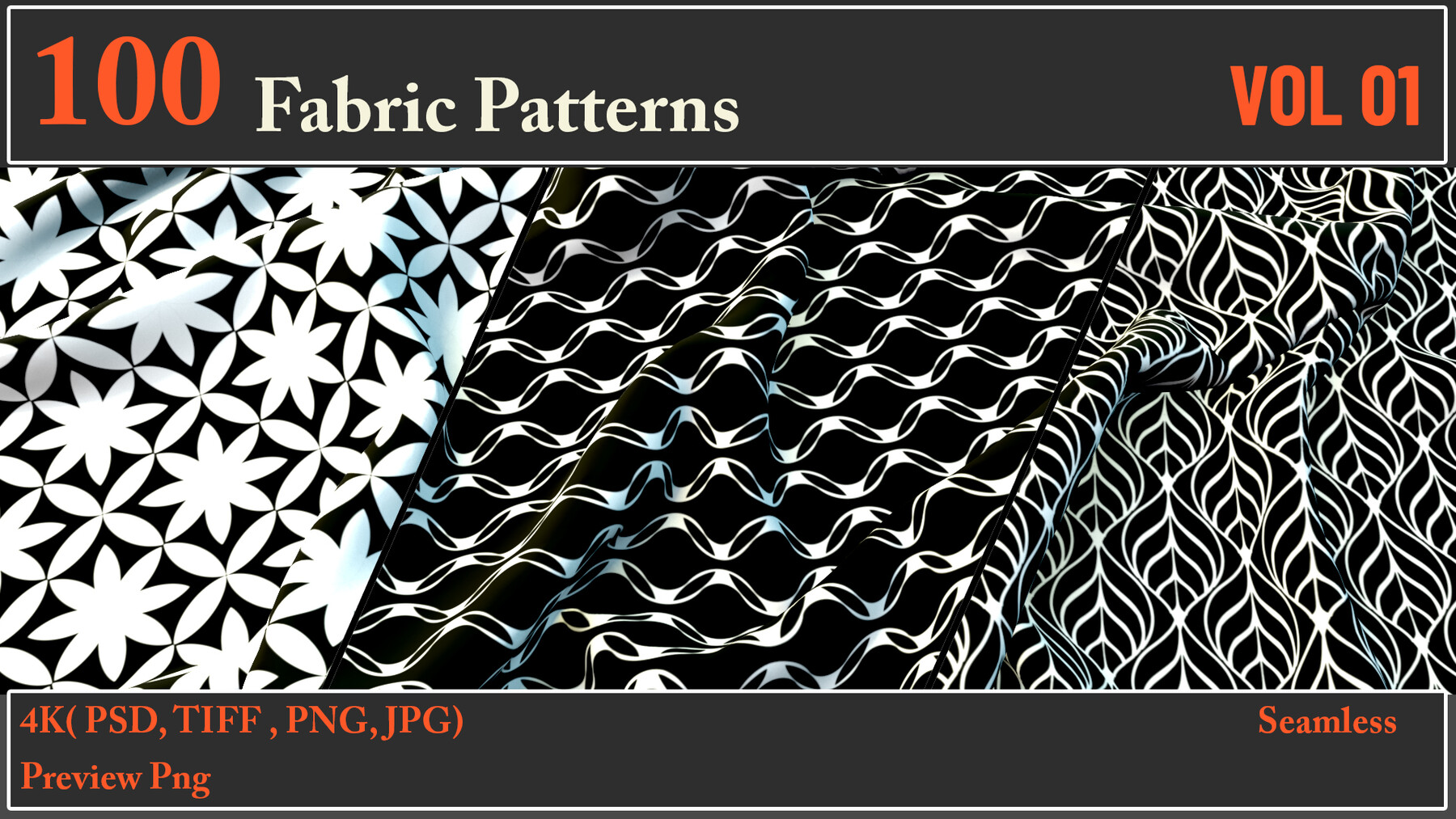 ArtStation - 100 Fabric Pattern VOL 01 | Game Assets