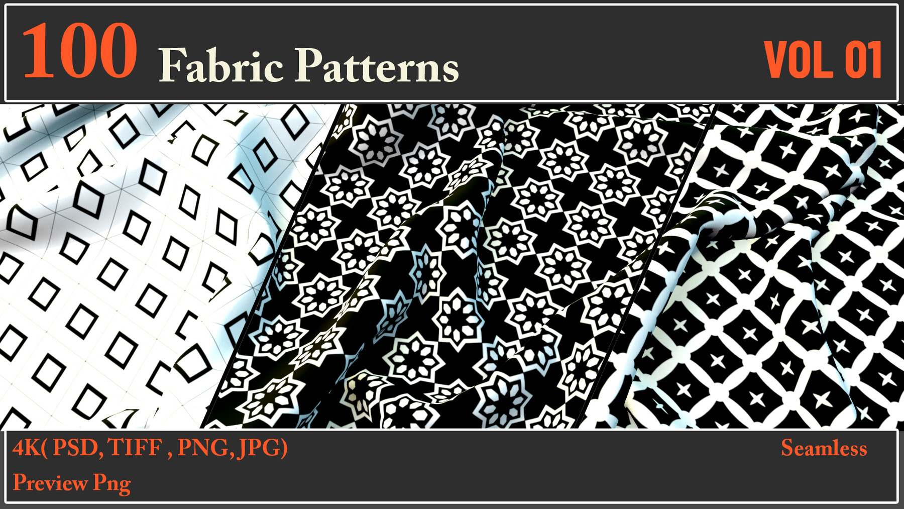 ArtStation - 100 Fabric Pattern VOL 01 | Game Assets