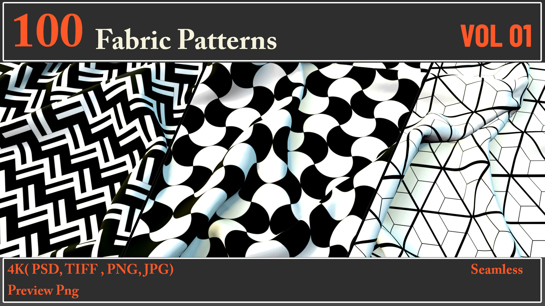 ArtStation - 100 Fabric Pattern VOL 01 | Game Assets