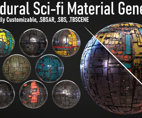 ArtStation - Procedural Sci-fi Material Generator | Game Assets