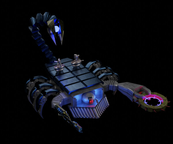 ArtStation - Giant Scorpion Robot with Flamethrower and Saw | Resources