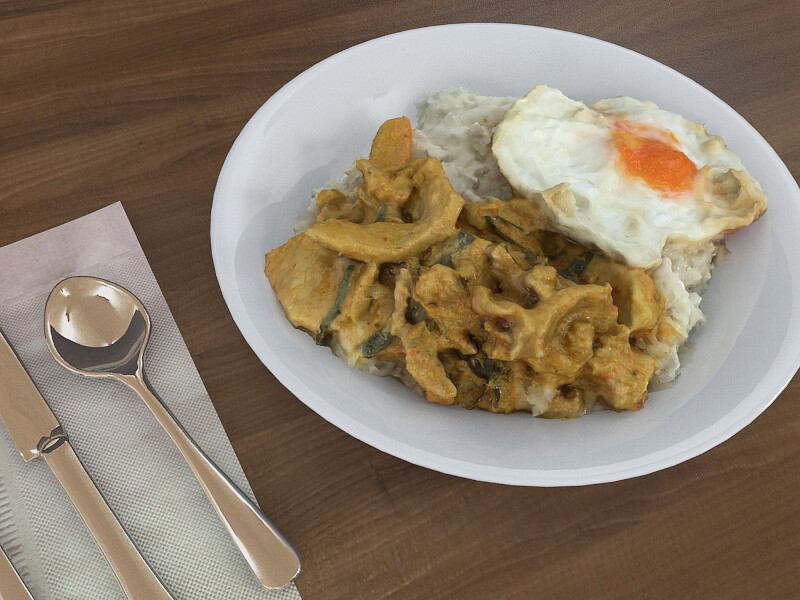 ArtStation - Plate of Food Rice and Egg | Resources