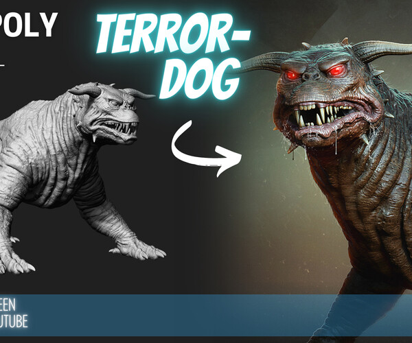ArtStation - ZBrush Model: Terror Dog High Poly ZTL & FBX | Resources