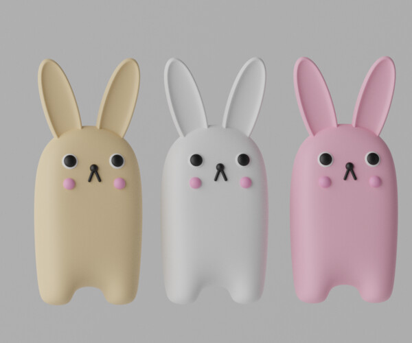 ArtStation - Cartoon Cute Bunny Rabbit 3D model | Resources