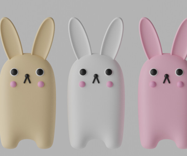 ArtStation - Cartoon Cute Bunny Rabbit 3D model | Resources