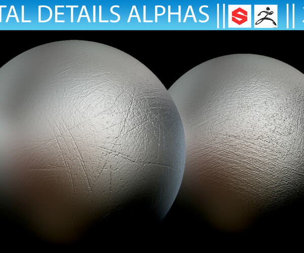 ArtStation - 12 Metal Details Alphas (Zbrush, Substance, 2K, PSD) | Brushes