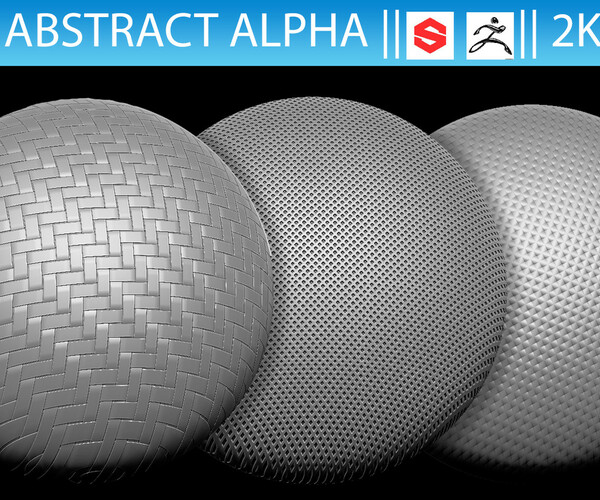 ArtStation - 10 Abstract Alphas (ZBrush, Substance, 2K, PSD) | Brushes