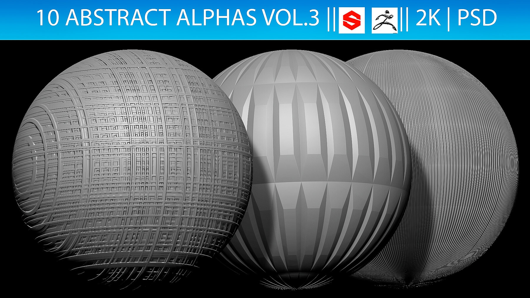 ArtStation - 10 Abstract Alphas Vol.3 (ZBrush, Substance, 2K, PSD ...