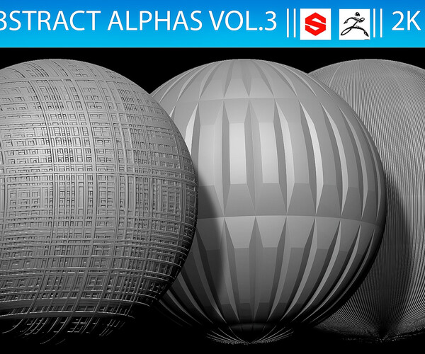 ArtStation - 10 Abstract Alphas Vol.3 (ZBrush, Substance, 2K, PSD ...