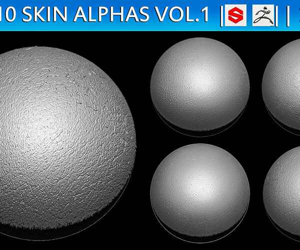 ArtStation - 10 Skin Alphas (ZBRush, Substance, 2K) | Brushes