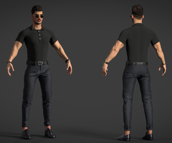 ArtStation - Muscular Stylized Man | Game ready & rigged | Game Assets