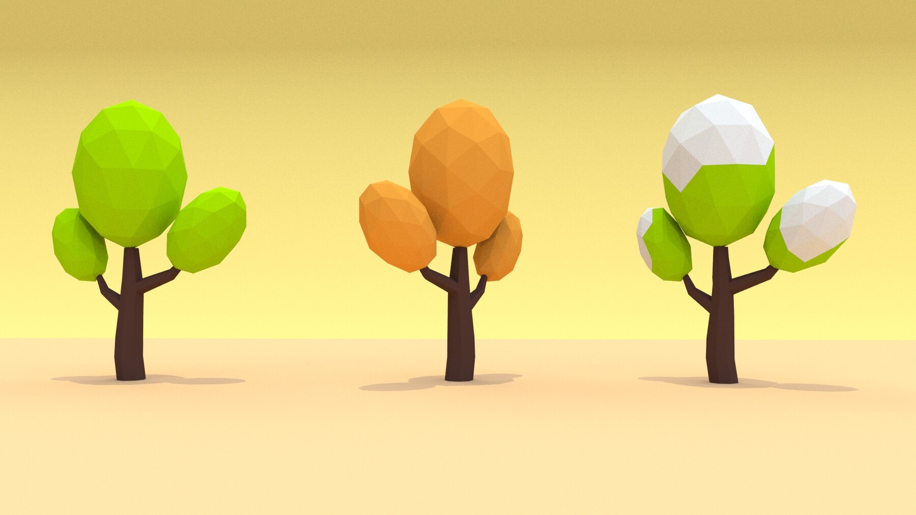 ArtStation - Trees Pack Low-poly | Game Assets
