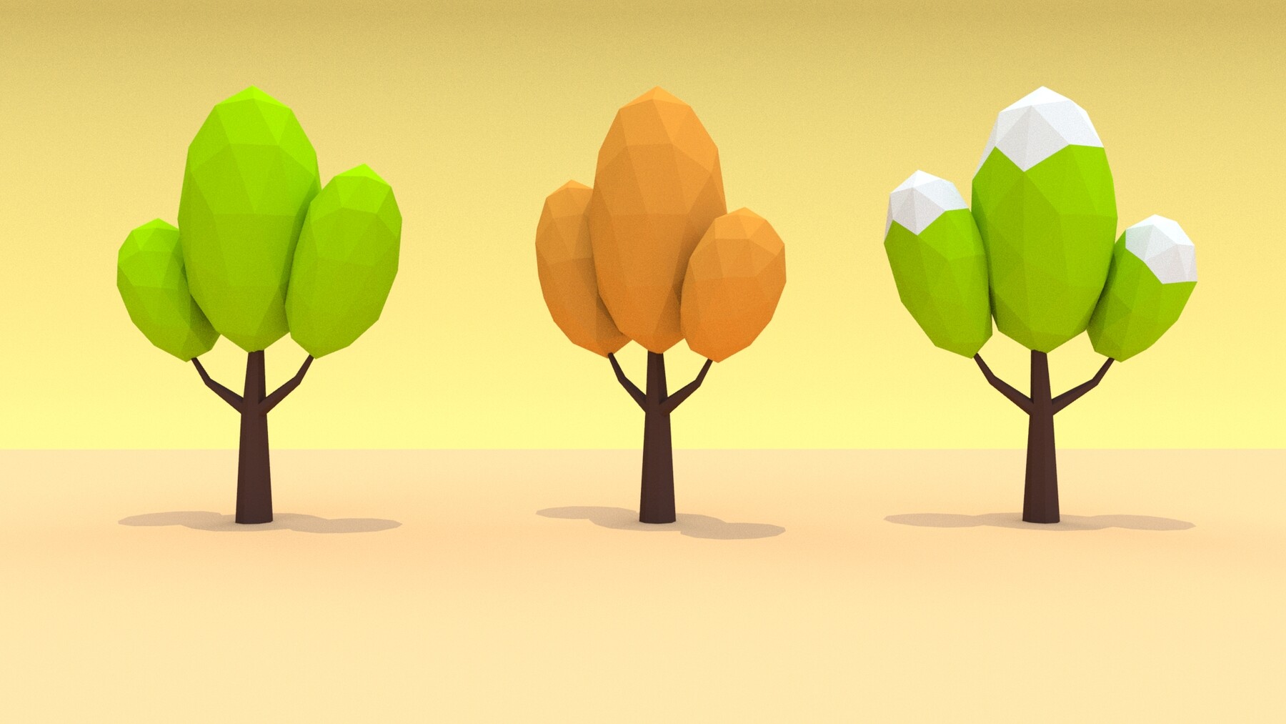 ArtStation - Trees Pack Low-poly | Game Assets