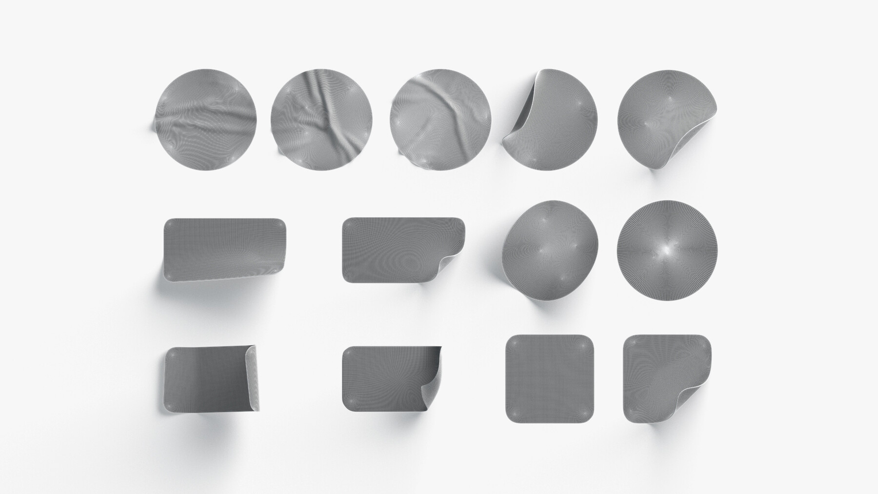 ArtStation - Black Stickers Set - 13 adhesive round and square sticky ...